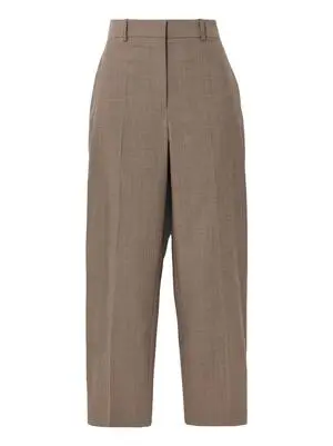 JOSEPH Wool Straight-leg Pants - Brown