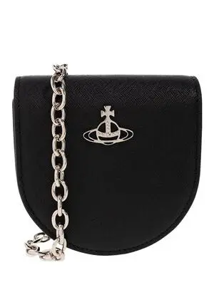 VIVIENNE WESTWOOD Half Moon Crossbody Saddle Bag - Black