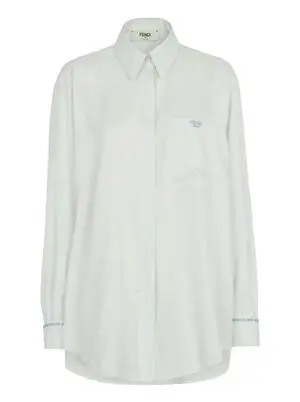 FENDI Fendi Striped Silk Shirt With Embroidered Logo
