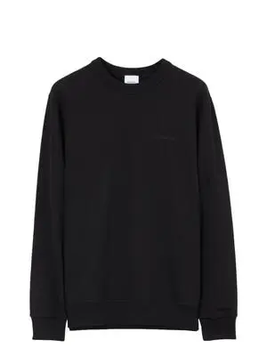 Burberry Embroidered Logo Crewneck Sweatshirt - Black