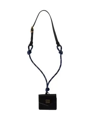 Miu Miu Leather And Cord Trick - Black/baltic Sea Blue