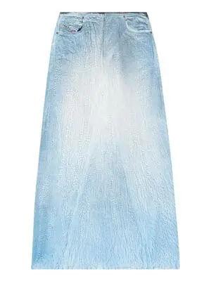 DIESEL® Washed A-line Maxi Skirt - Blue