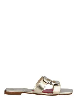 ROGER VIVIER Buckle Detailed Square-toe Sandals - Golden