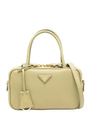 Prada Triangle-logo Zipped Handbag - Pale Grass Green