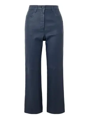 JOSEPH Duke Leather Casual Pants - Indigo
