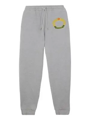Burberry Oak Leaf Badge Cotton Jogging Pants - Gray