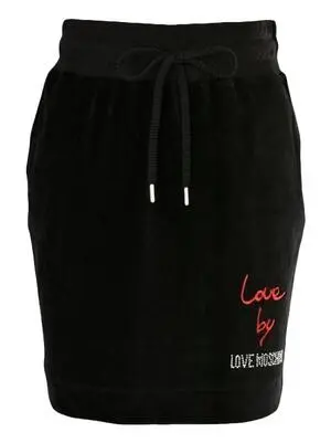 Moschino Letter Logo Drawstring Skirt - Black
