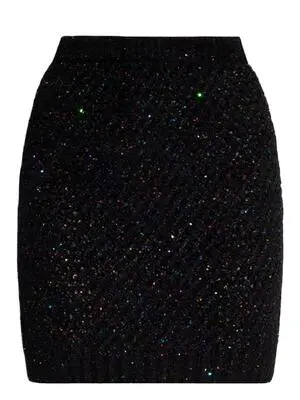 Balmain Sequin Embellished Pencil Skirt - Black
