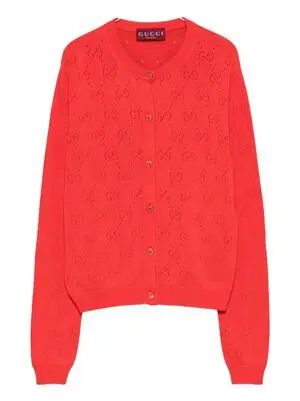 Gucci Gg Knitted Cardigan - Red