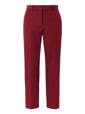 JOSEPH Coleman Cropped Stretch-twill Straight-leg Pants - Red