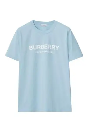 Burberry Burberry Logo Cotton T-Shirt Cloud Blue