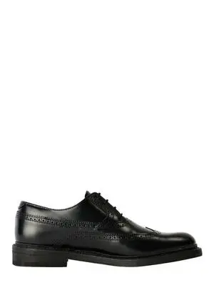 Our Legacy Leather Lace-up Oxford With Brogue Detailing - Black