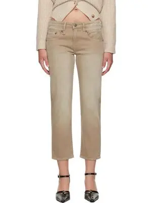 R13 Beige Cotton Jeans - Nude