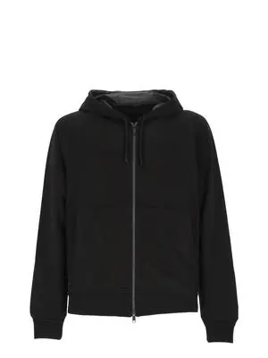 Zegna Zip-up Hooded Long Sleeve Hoodie - Black