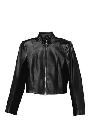 Patrizia Pepe Fitted Zip-front Jacket - Black