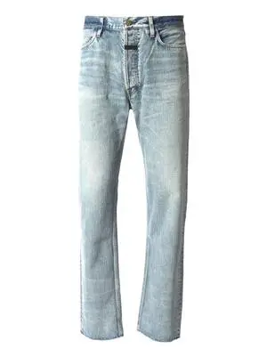 Fear Of God Straight-leg Frayed-edge Jeans - Light Blue