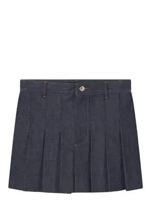 A.p.c. Pleated Mini Skirt - Indigo