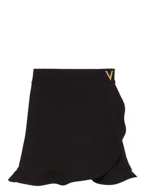 Valentino Garavani Vgold Ruffled Skorts - Black