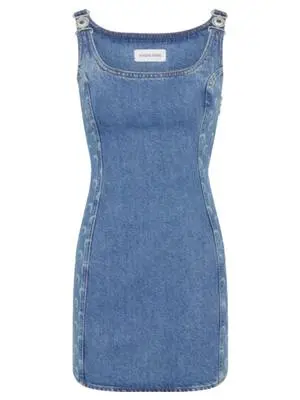 MARINE SERRE Moon Laser Sleeveless Mini Dress - Blue