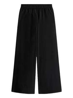 Tommy Hilfiger Wide Leg Relaxed Poplin Trousers - Black