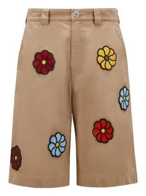 MONCLER Moncler Embroidered Flower Bermuda Shorts