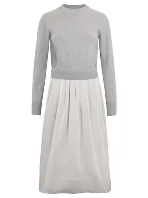 Peserico Crewneck Flared Midi Dress - Grey