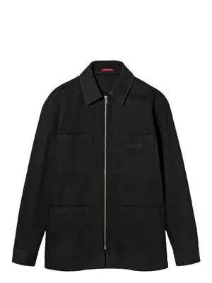 Gucci Denim Zip Shirt - Black