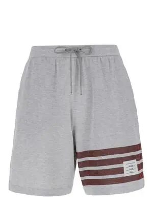 Thom Browne Four-bar Stripe Drawstring Track Shorts - Gray
