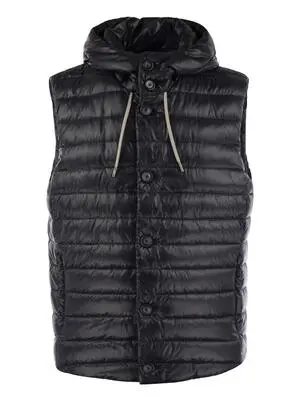 Herno Sleeveless Hooded Down Jacket - Black