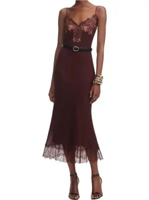 SELF-PORTRAIT Self-Portrait Lace-Embellished Slip Dress