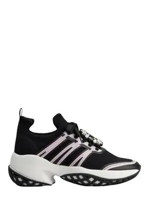 ROGER VIVIER Embellished Paneled Sneakers - Black