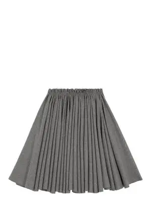 AMI Paris Ami Paris Elastic Waist Midi Corolla Skirt Gray