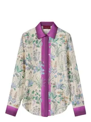 GUCCI Gucci Printed Silk Twill Shirt