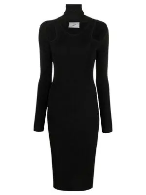 COPERNI Coperni Cut-Out Ribbed-Knit Midi Dress