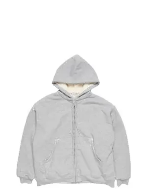 Acne Studios Zip-up Hoodie With Logo Detail - Gray