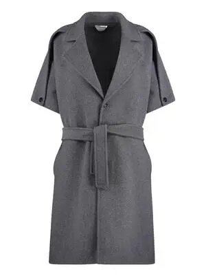 Bottega Veneta Wool Cashmere Single-breasted Coat - Charcoal