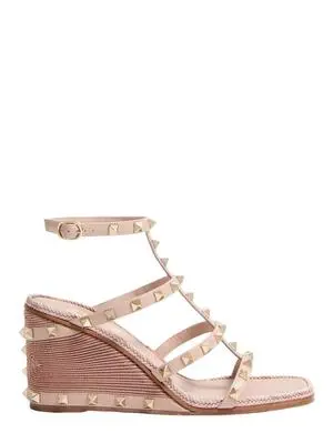 Valentino Garavani Rockstud Wedge Sandals - Beige Roses