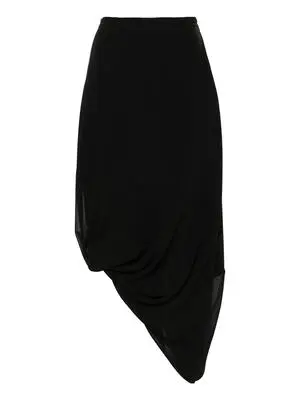 MAISON MARGIELA Asymmetrical Draped Midi Skirt - Black