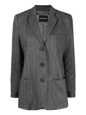 EMPORIO ARMANI Emporio Armani Single-Breasted Pinstriped Blazer