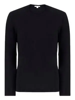JAMES PERSE James Perse Long Sleeved Crew Neck T-Shirt Black