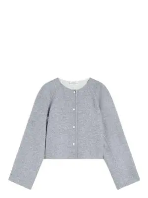 Max Mara Cropped Wool And Cashmere Jacket - Medium Gray