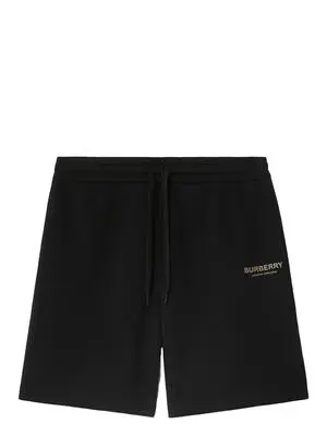 Burberry Logo Cotton Shorts - Black