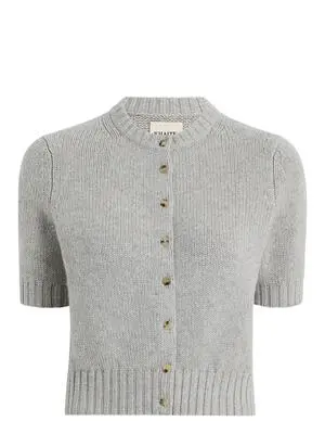Khaite Nora Short-sleeved Cardigan - Grey