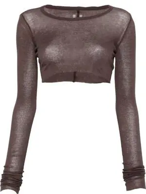 RICK OWENS Rick Owens Long Sleeve Cropped Top