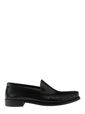 Prada Logo-debossed Ruched Loafers - Black