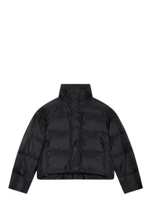 Balenciaga Allover Logo Bb Puffer Jacket - Black