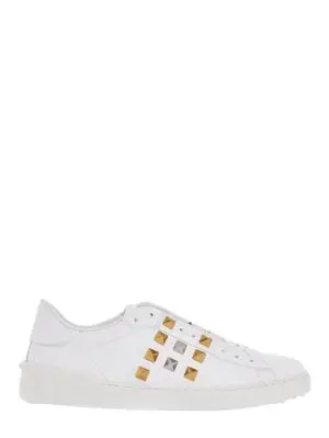 Valentino Garavani Rockstud Untitled Lace-up Sneakers - White