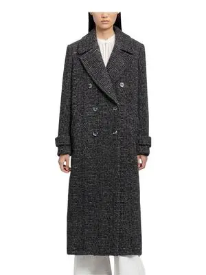 Chloé Logo Double-breasted Coat - Black