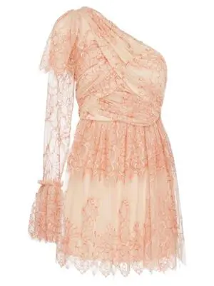 ALICE MCCALL One-shoulder Rose Lace Mini Dress - No
