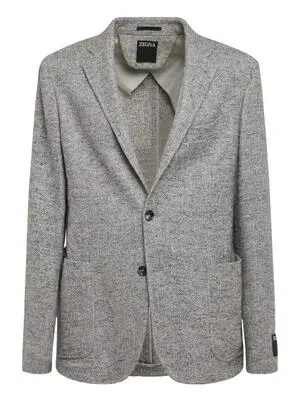 Zegna Textured Single-breasted Blazer - Gray
